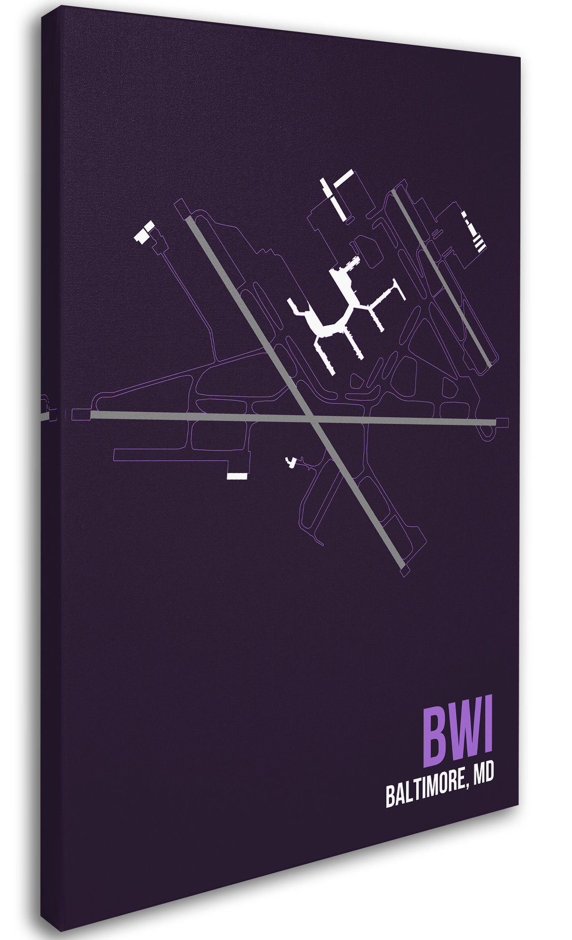 Trademark Fine Art 'BWI Airport Layout' Graphic Art Print on Wrapped ...
