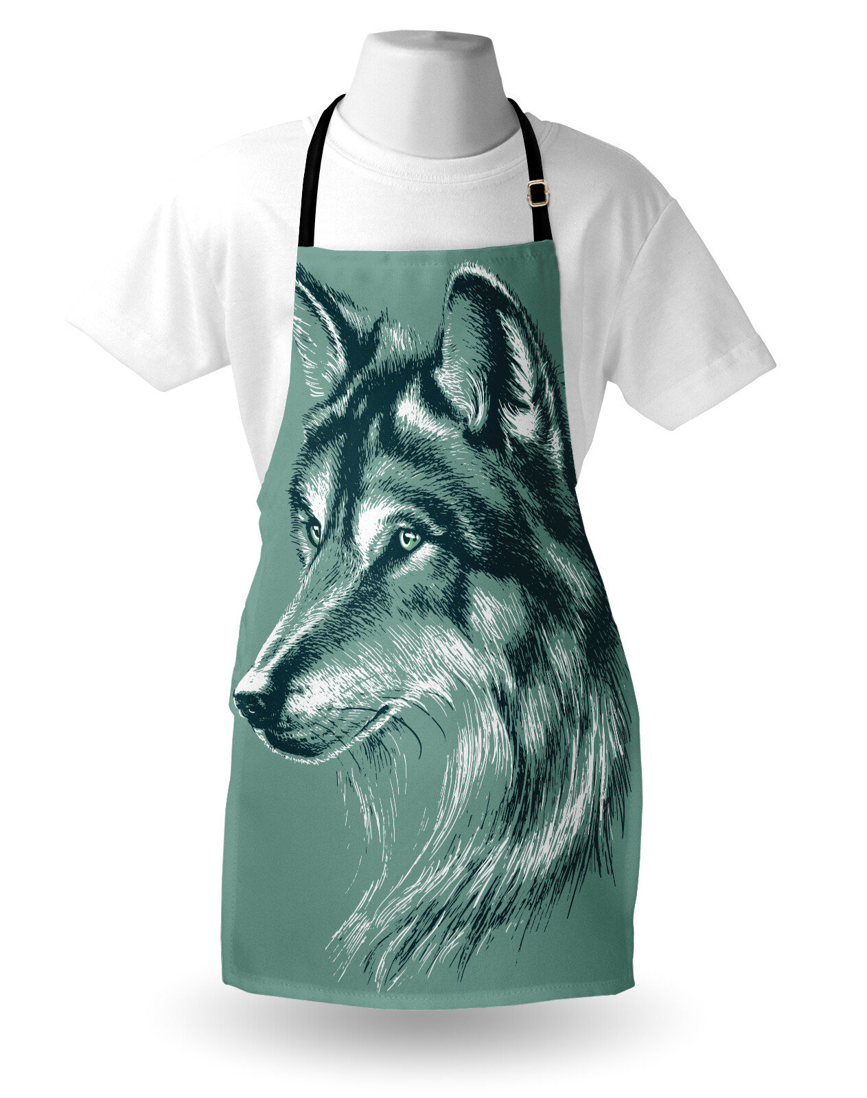 East Urban Home Animal Apron Unisex, Wild Exotic Wolf Image, Adult Size ...