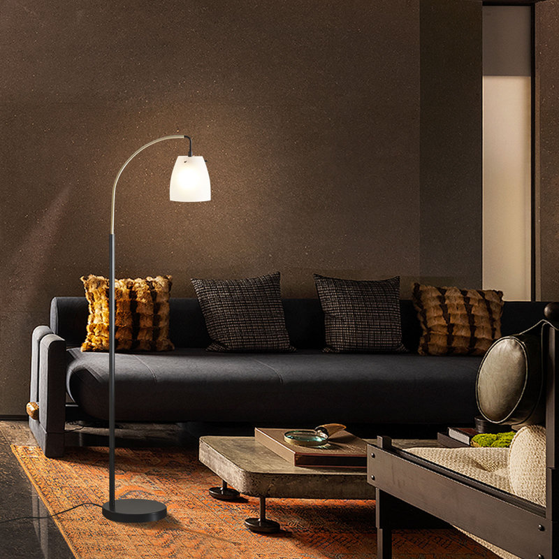 Williston Forge Jesstin 65.5'' Black Arched/Arc Floor Lamp | Wayfair