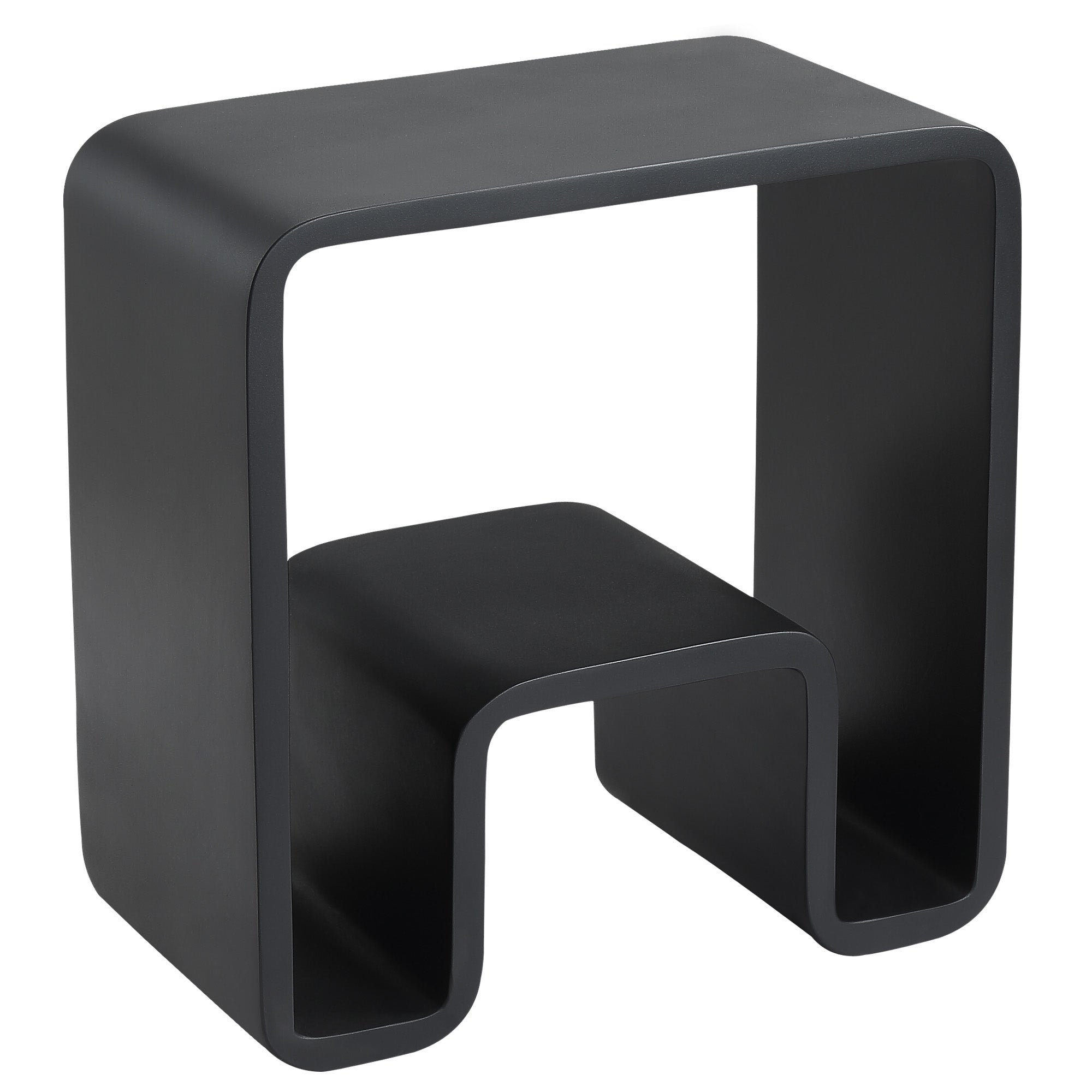 Ancona 17" Pure Acrylic Stone Bathroom Shower Bench in Matte Black ...