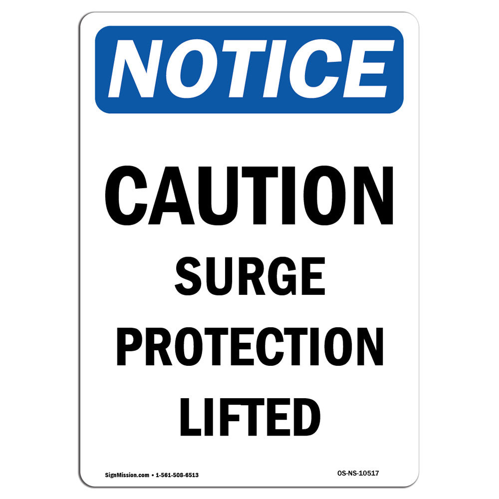 SignMission Caution Surge Protection Lifted Sign | Wayfair