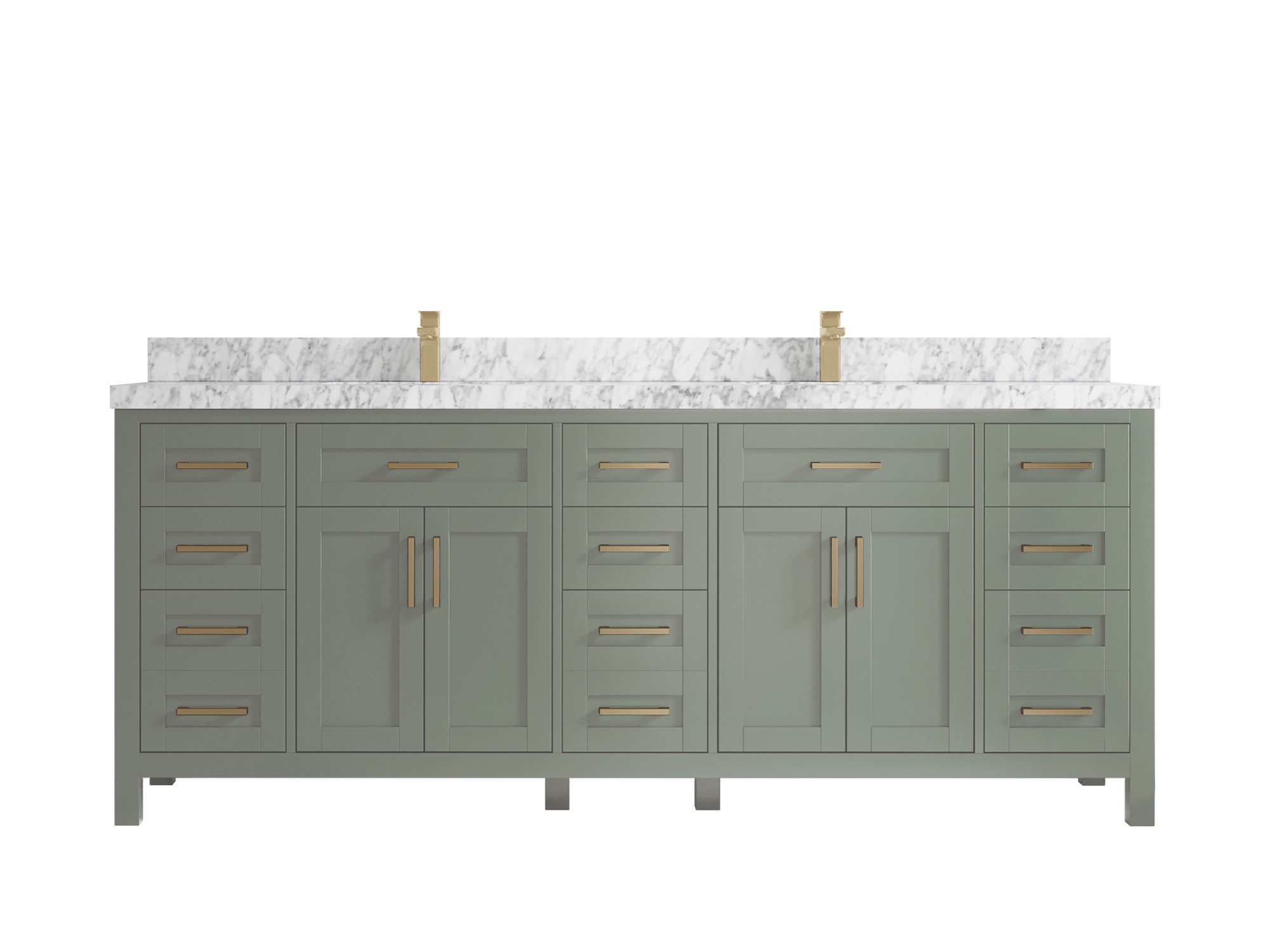Willow Collections Cambridge 84'' Double Bathroom Vanity with Marble ...
