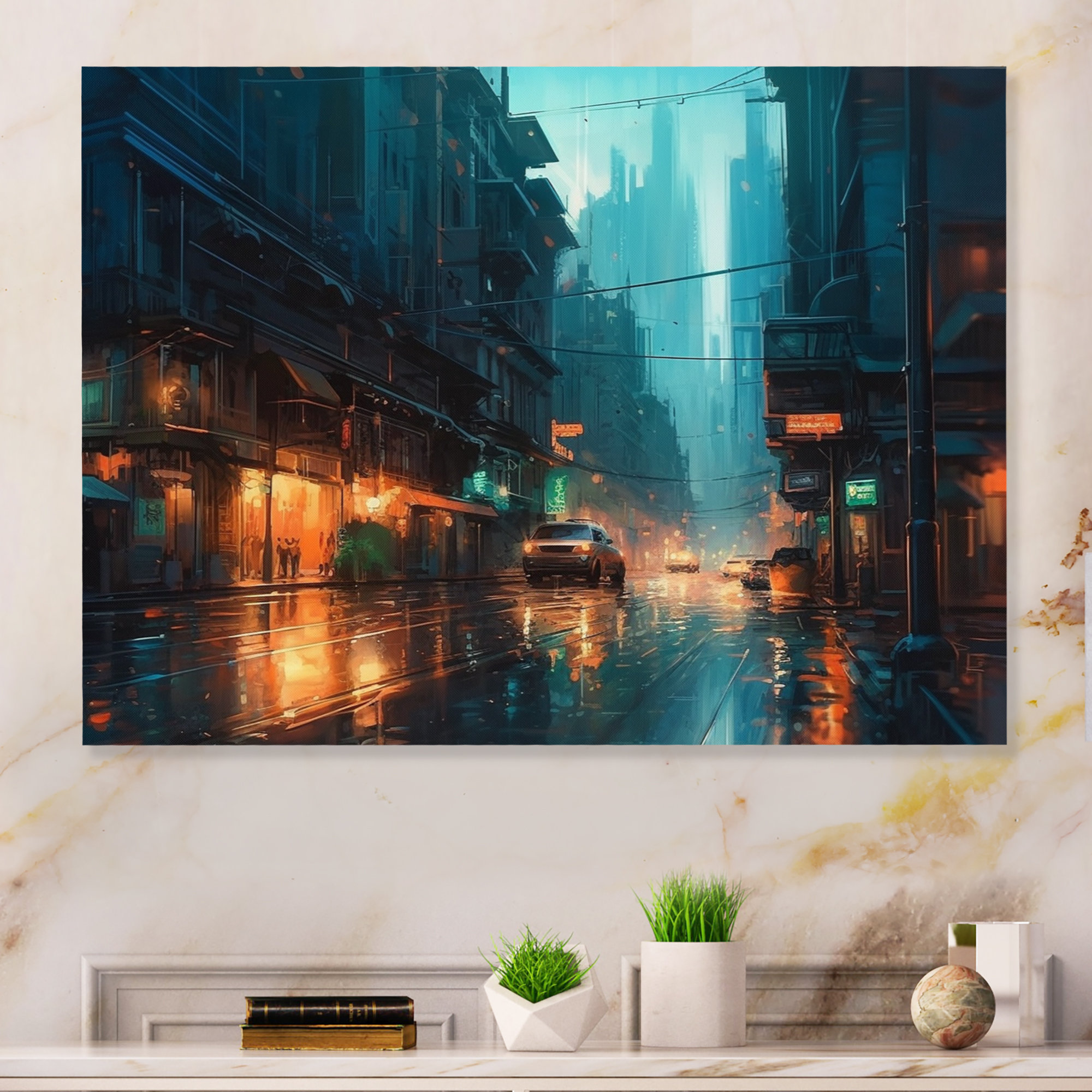 Red Barrel Studio® Blue and Yellow Art Deco Cityscapes Unveiled II ...
