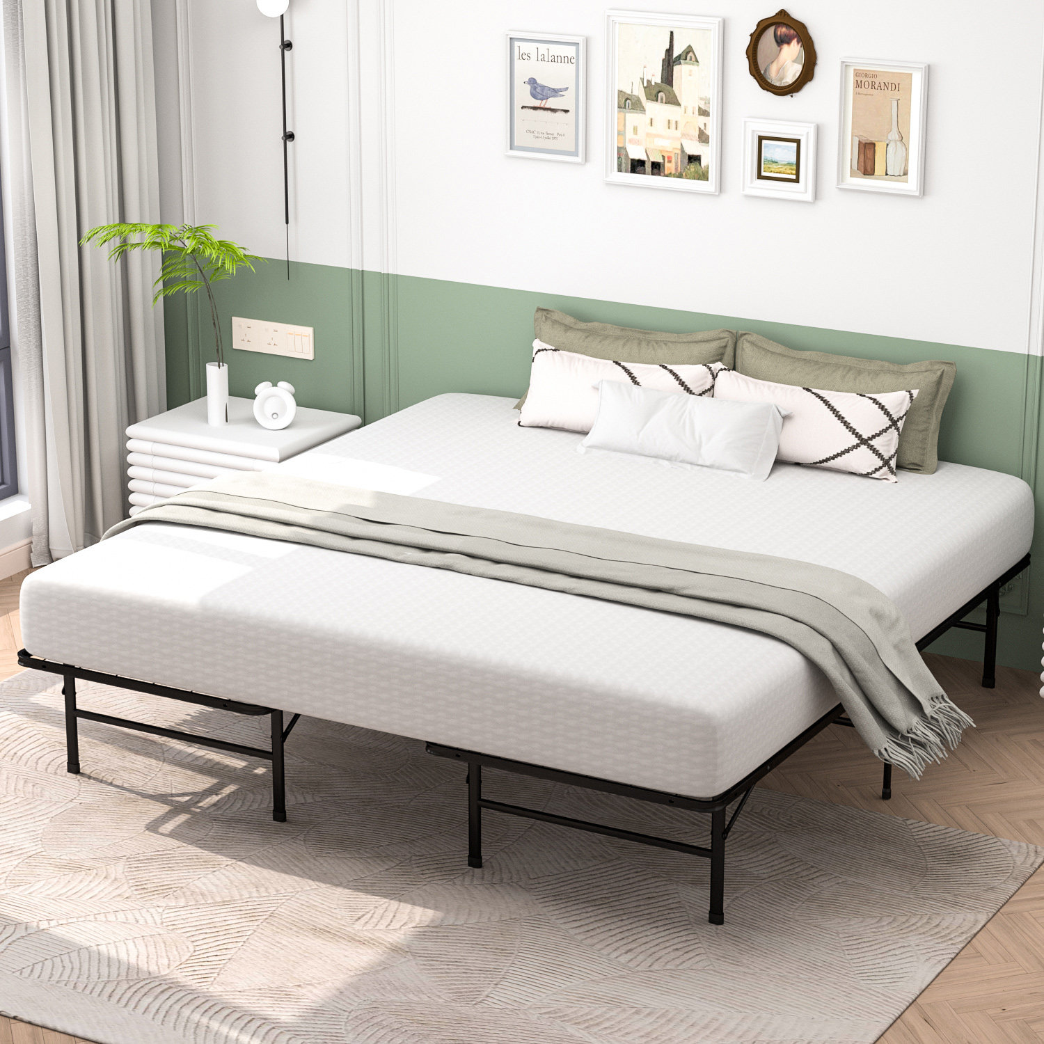 17 Stories Saleste 14'' Folding Bed, Size Adjustable, Twin & Full/Queen ...