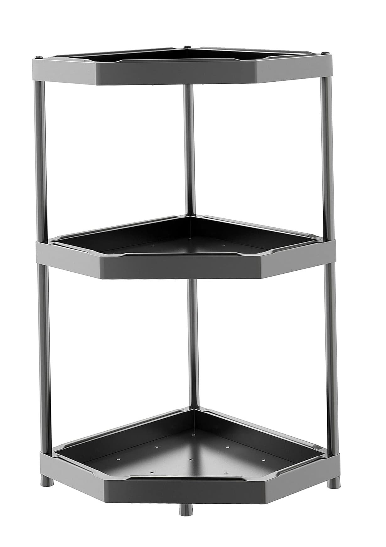 Rebrilliant 3-Tier Black Corner Shelves for Storage and Display | Wayfair