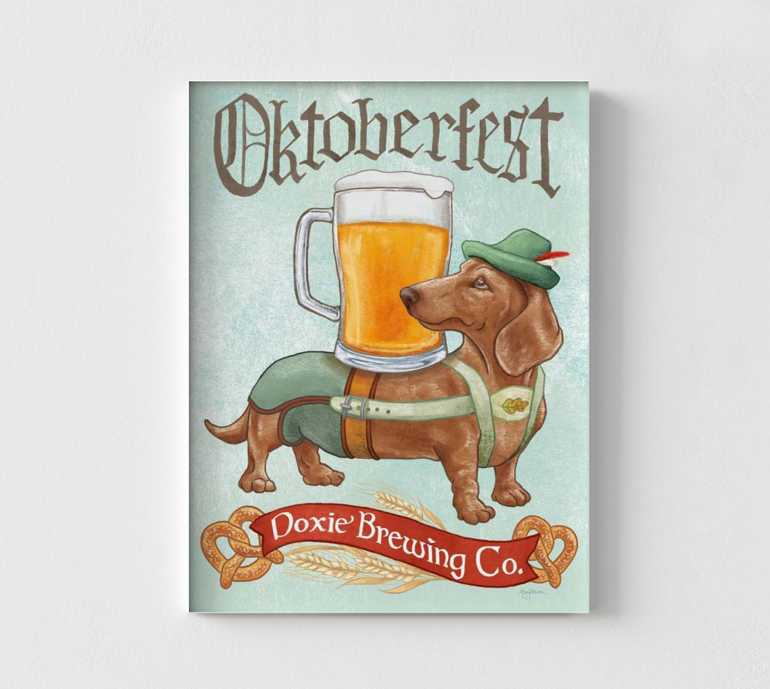 WeFrameArt Cocktail Hour Dachshund Oktoberfest Decorations Poster Print ...