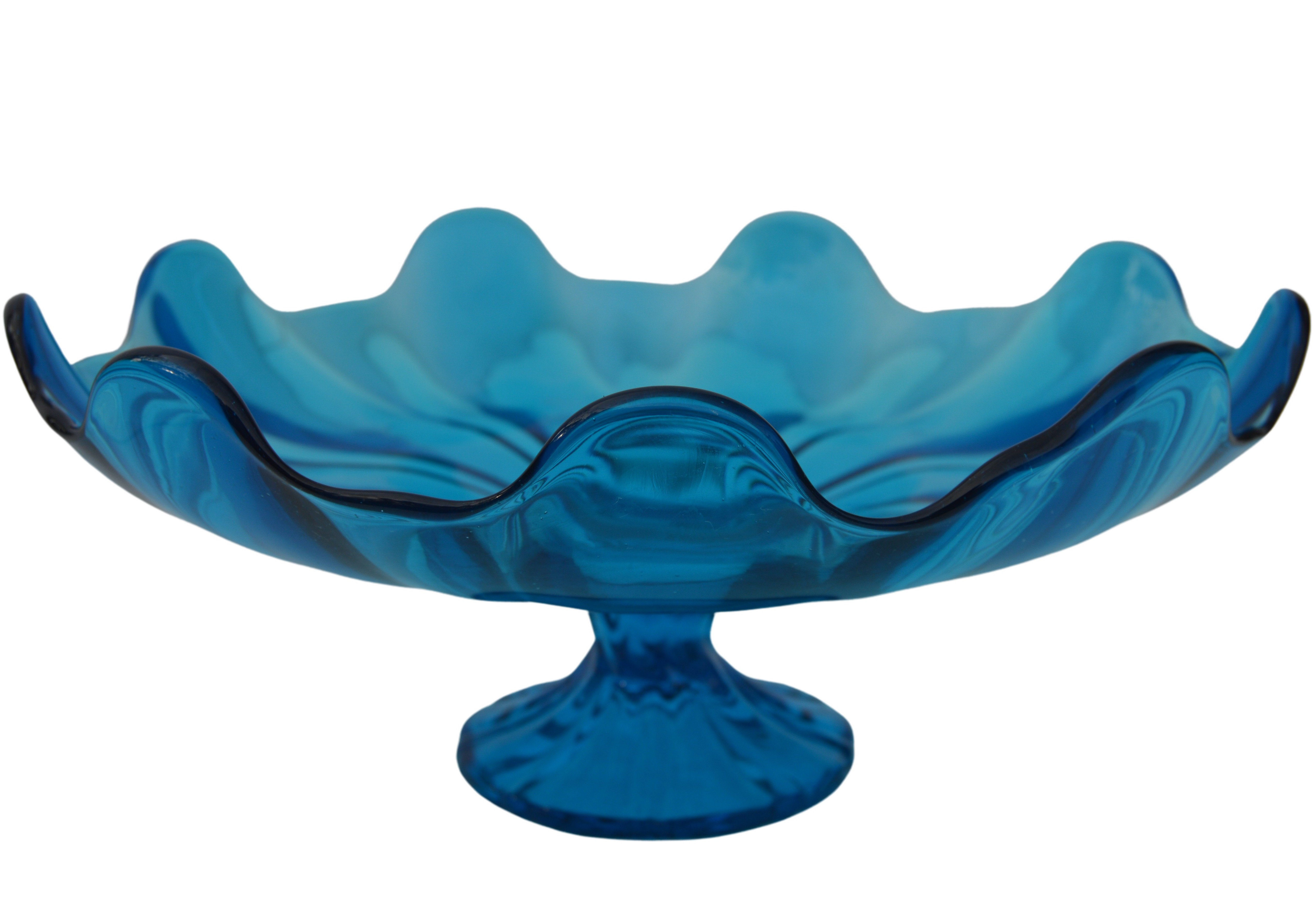 The Moroccan Room Mid-century Handblown Blue Glass Centerpiece | Wayfair