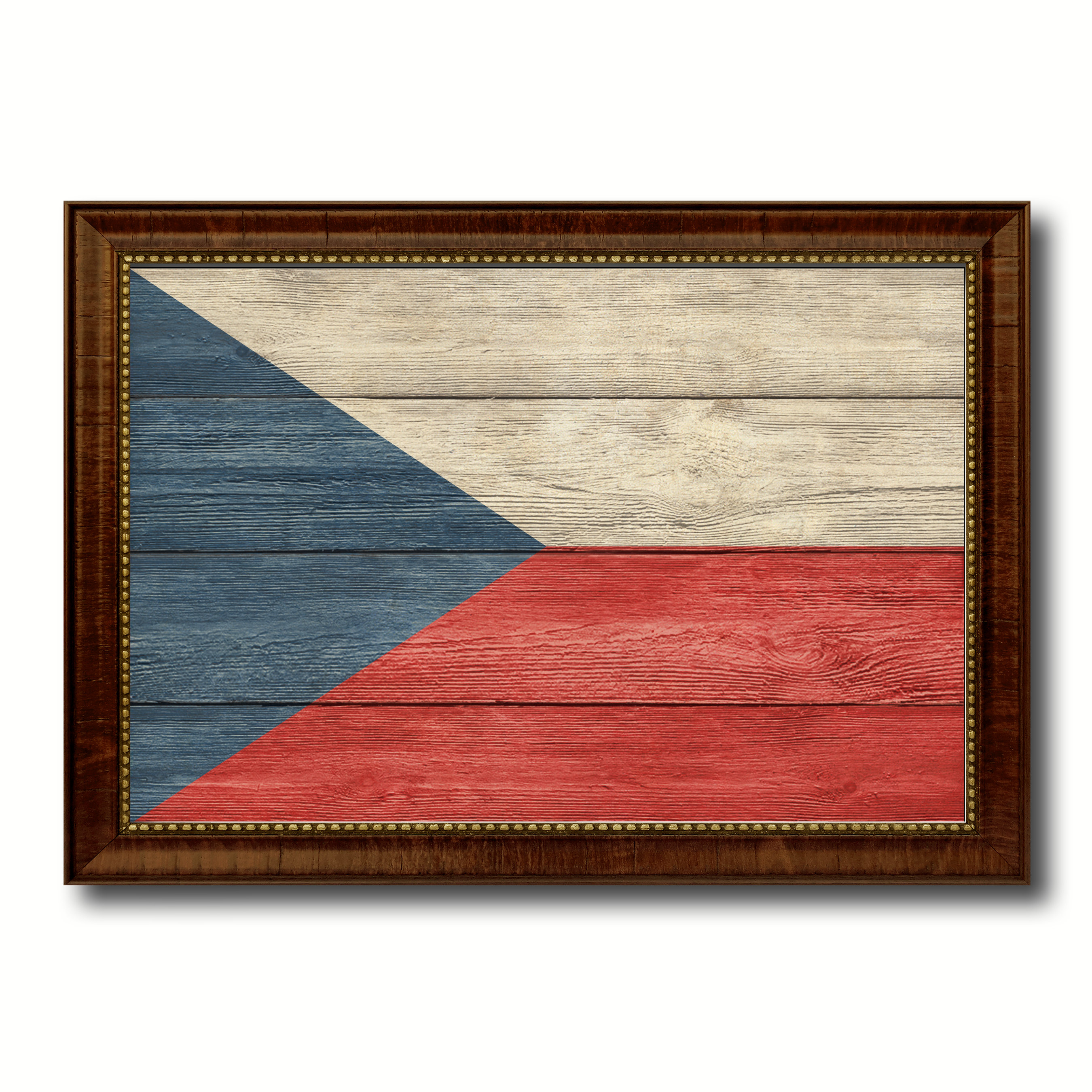 Williston Forge Czech Republic Country Textured Flag Print With Brown ...