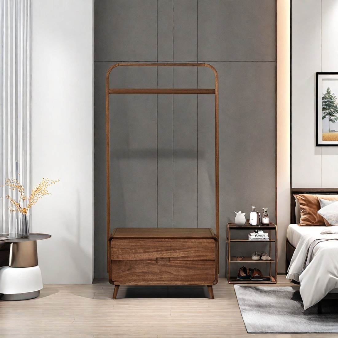 Your Favorite Celebrities Versatile Wood Wardrobe with Dual Storage ...