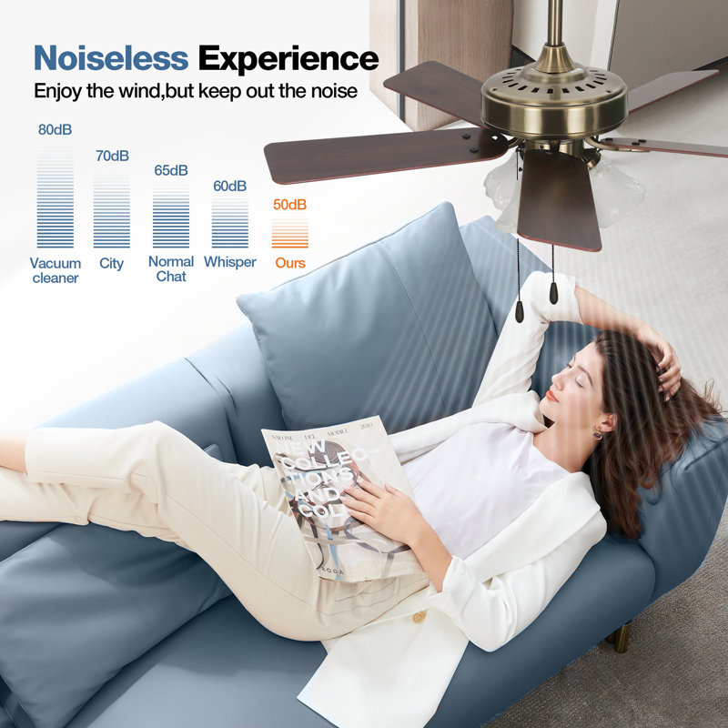 Winston Porter 42 Inch Classical Ceiling Fans With Lights | Wayfair