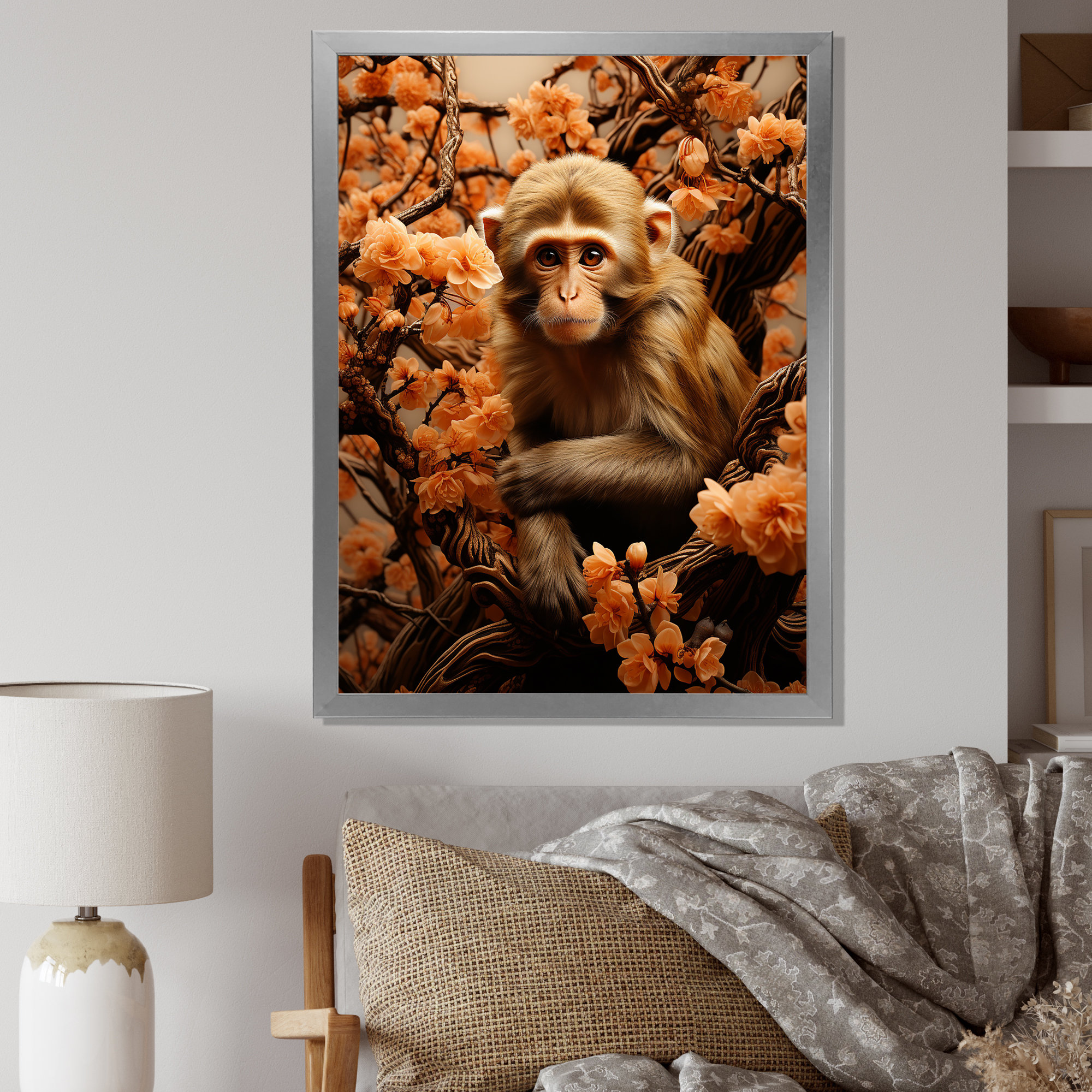 Winston Porter Brown Autumn Monkey Palette - Monkey Animal Wall Art ...