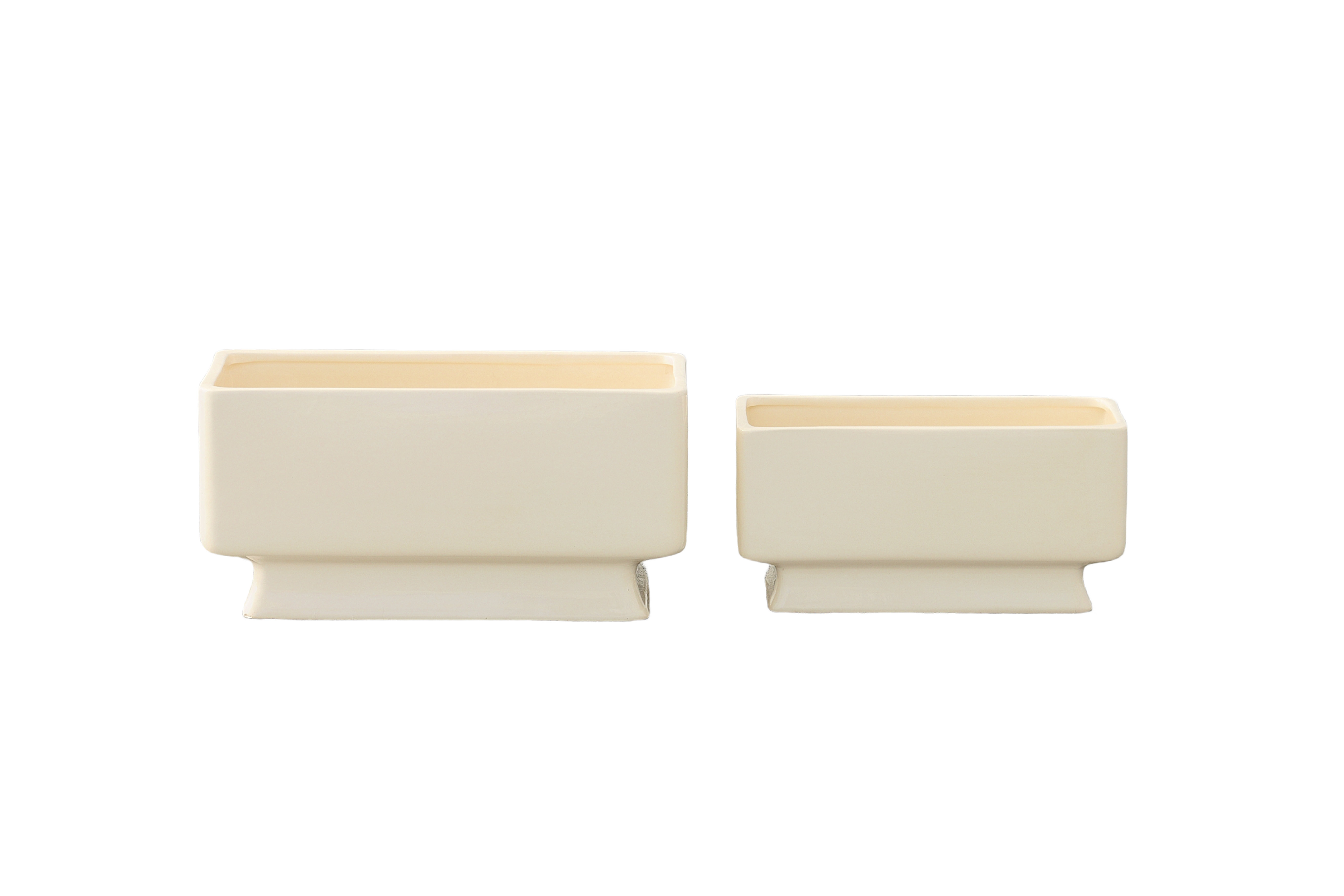 Latitude Run® Ceramic Rectangle Pot Gloss Finish Cream - Wayfair Canada