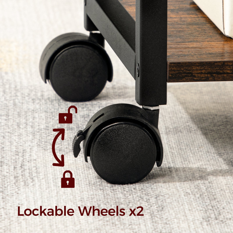 ALLOSWELL 3-Tier Mobile Printer Stand with Power Outlets and USB Ports ...