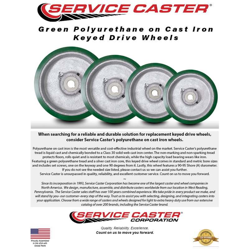 Service Caster Tread on Cast Iron Keyed Drive Wheel | Wayfair