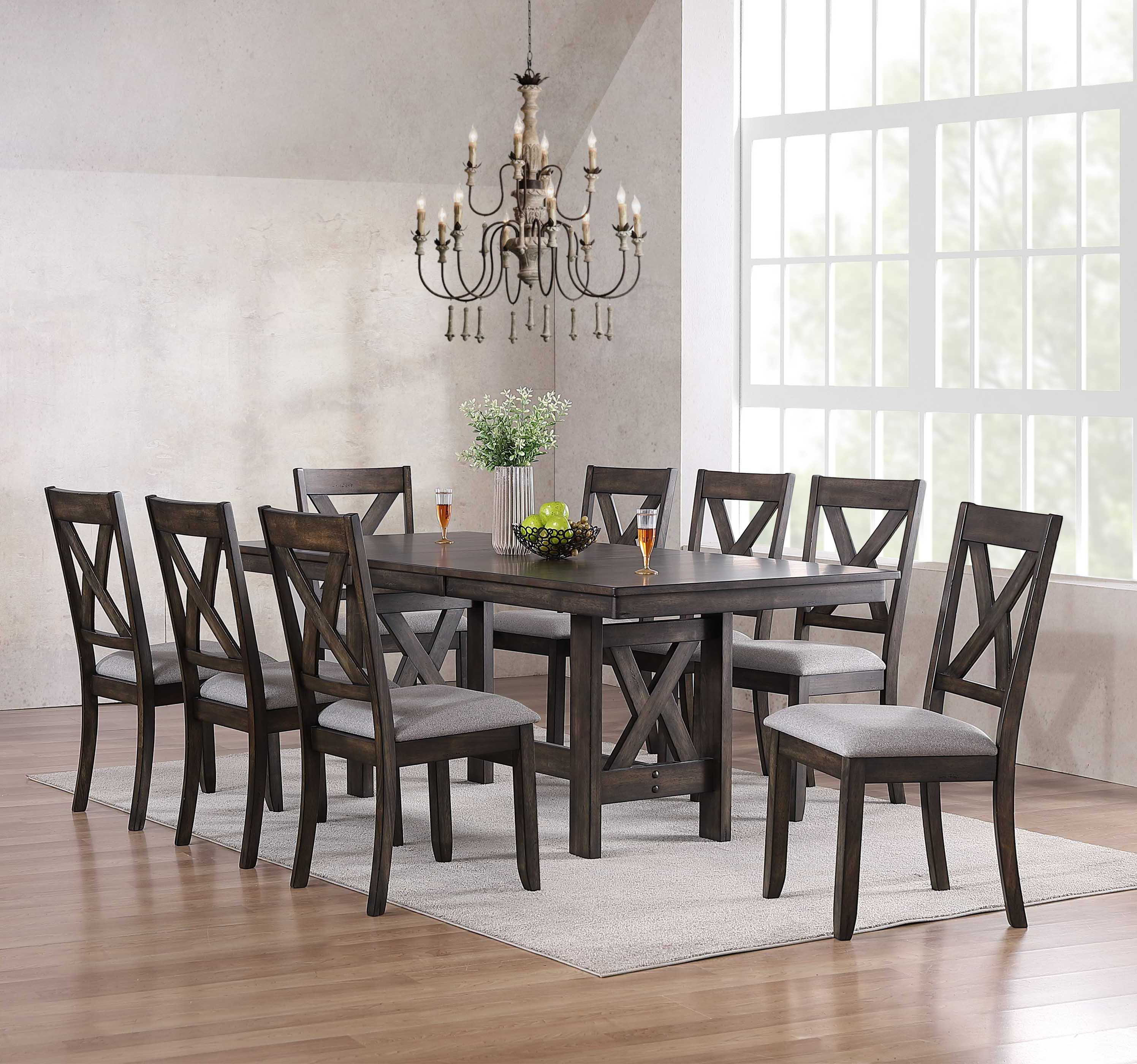 Gracie Oaks Modern Dining Table Set with Buffet Cabinet and 8 Chairs ...