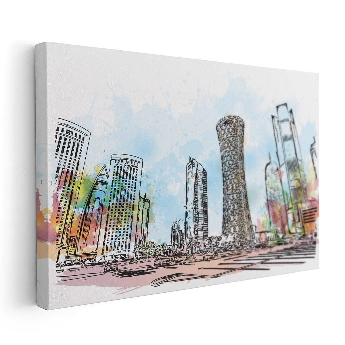 Ivy Bronx Doha City Skyline, Qatar - Canvas Print Wall Art | Wayfair