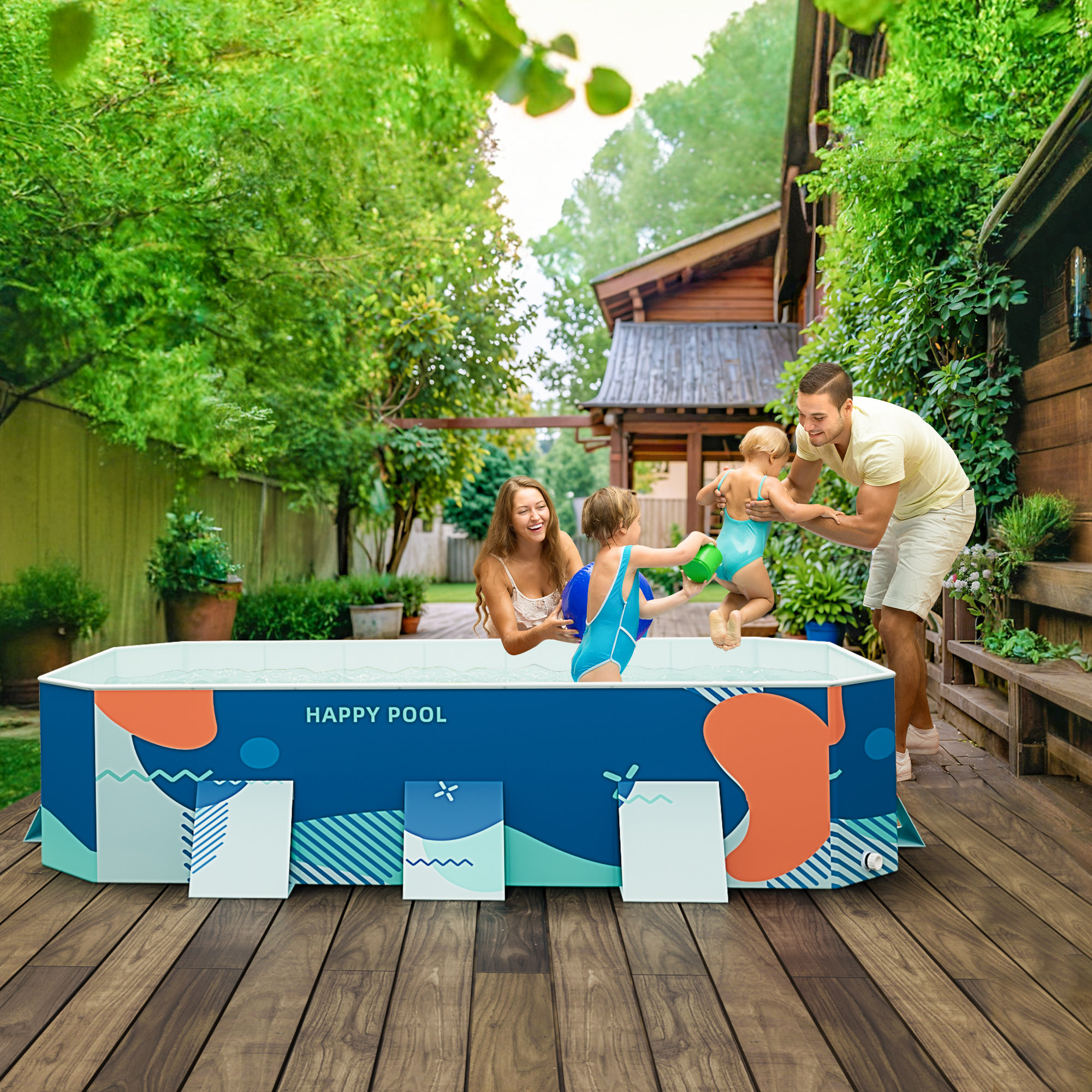 Devoko 1.6 ft x 9.4 ft x 5.5 ft Plastic Kiddie Pool | Wayfair