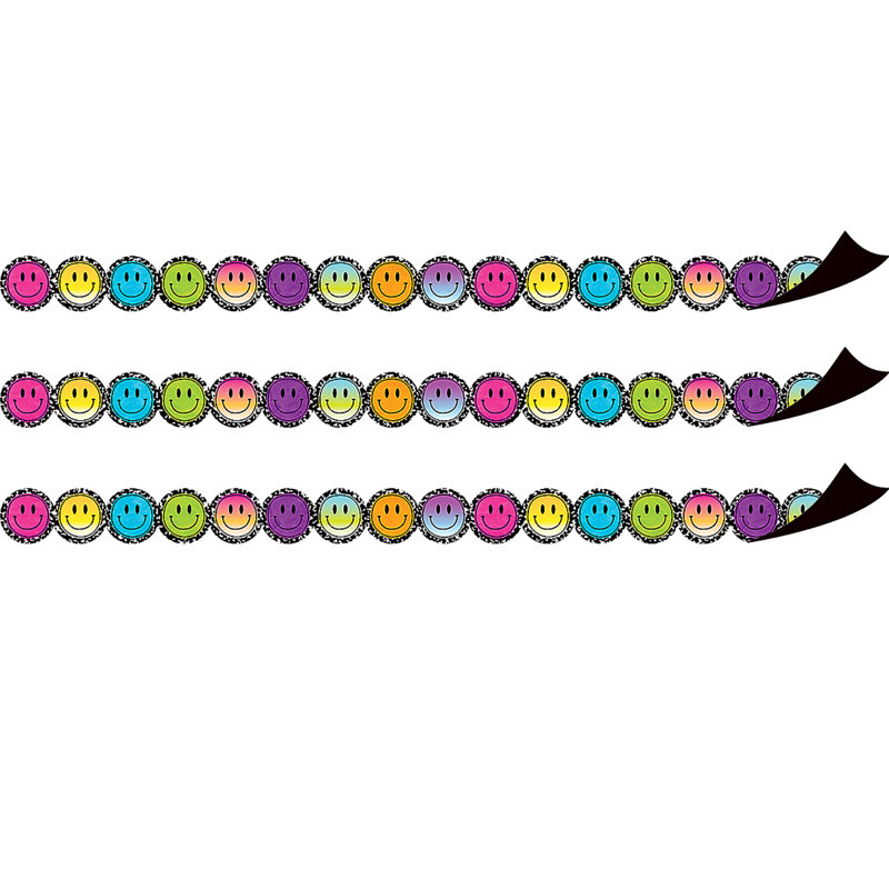 Teacher Created Resources Smiley Faces Die-Cut Magnetic Border | Wayfair