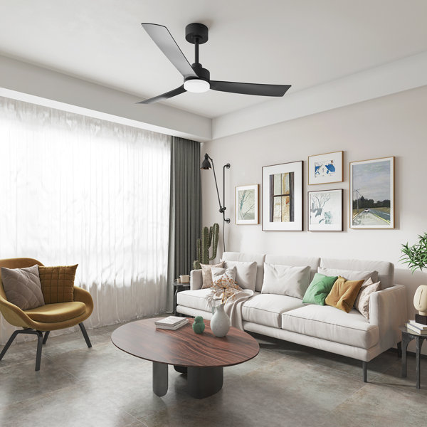 Ebern Designs 52" 3 - Blade Modern Ceiling Fan With Led Lights Remote ...