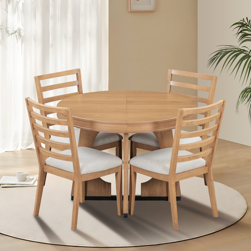 Lark Manor™ 5-Piece Retro Rustic Dining Set with Extendable Table and 4 ...