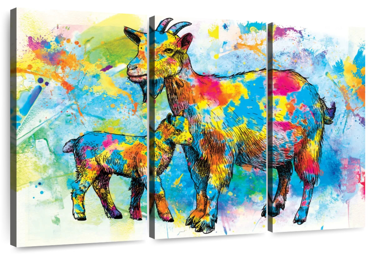 Latitude Run® Goats Paint Splash | Wayfair