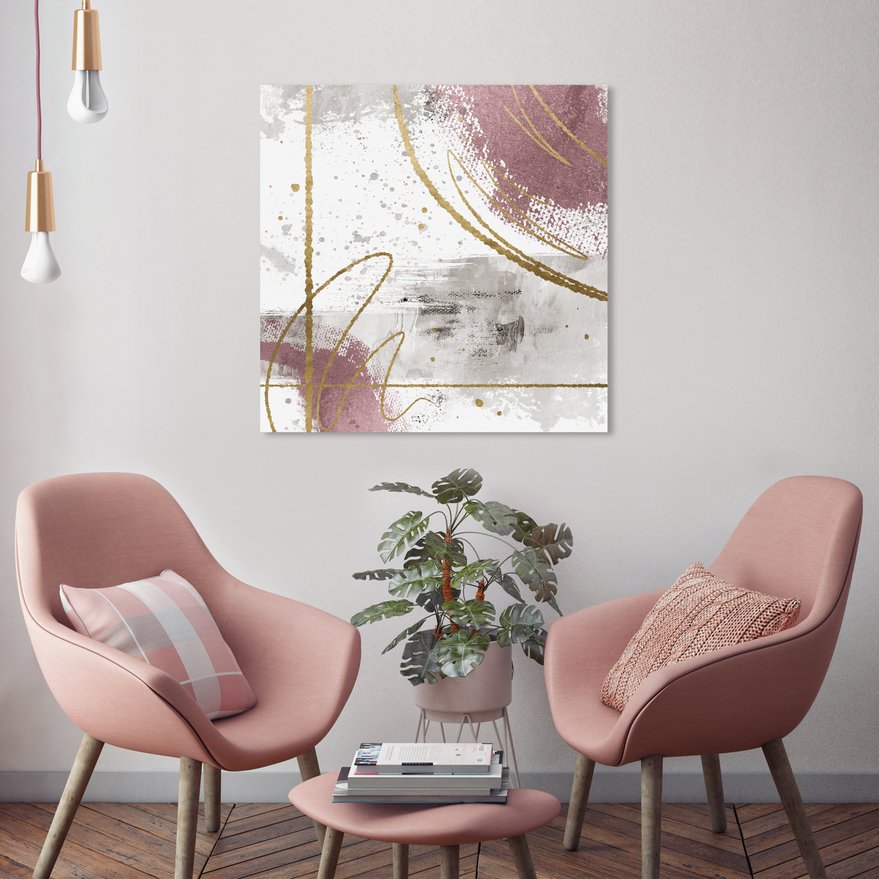 Mercer41 Abstract Mauve in Shapes Shapes Graphic Art Print | Wayfair