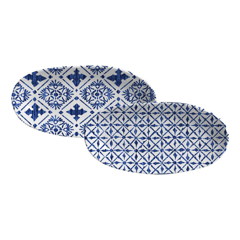 Porto Brasil Deep Oval Platter Large Stoneware 12.6 x 6.3" Set of 2 designs Maya | Wayfair