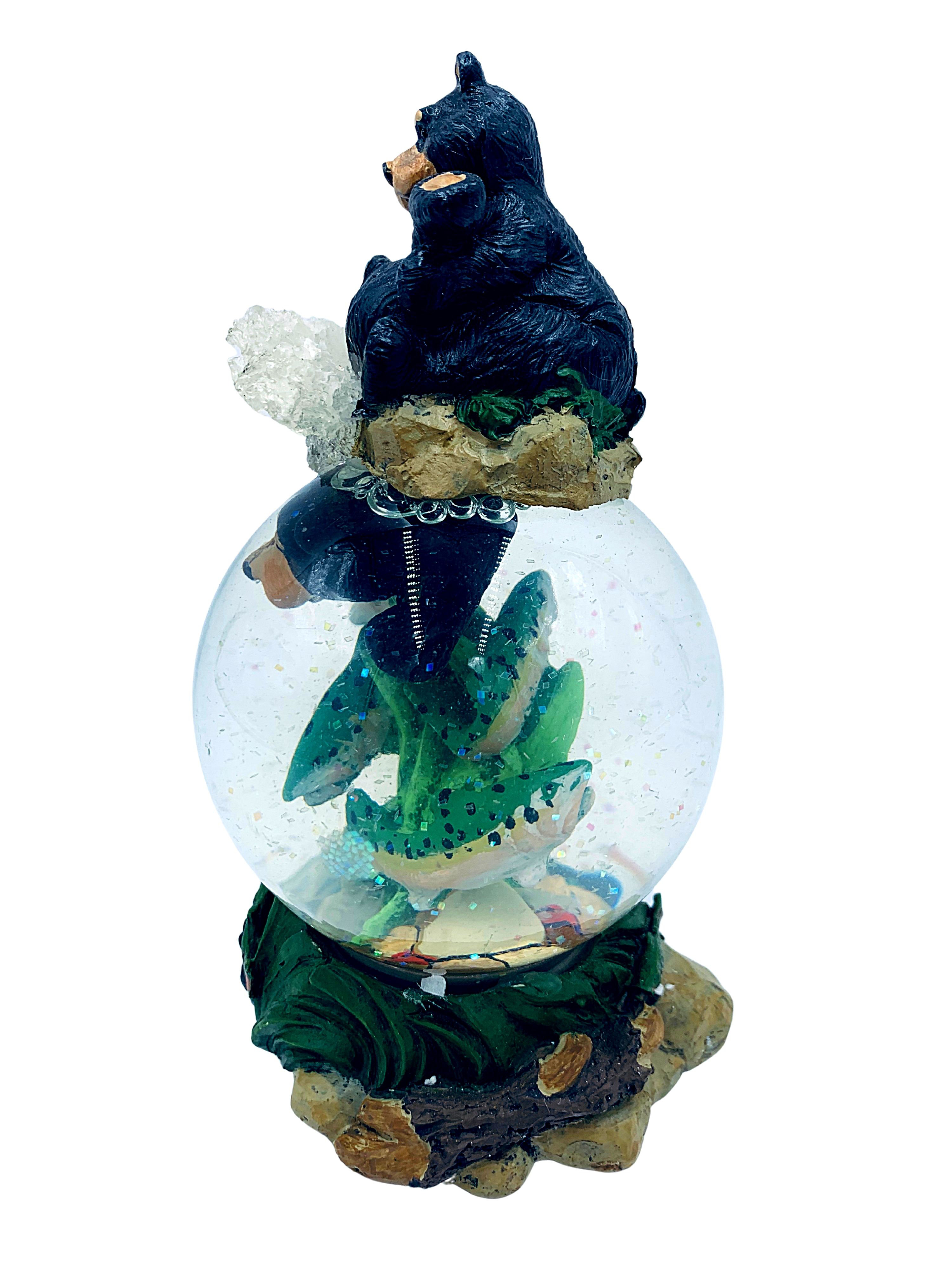 Loon Peak® Pittston Black Bear Buddies Diving For Fish Snow Globe | Wayfair