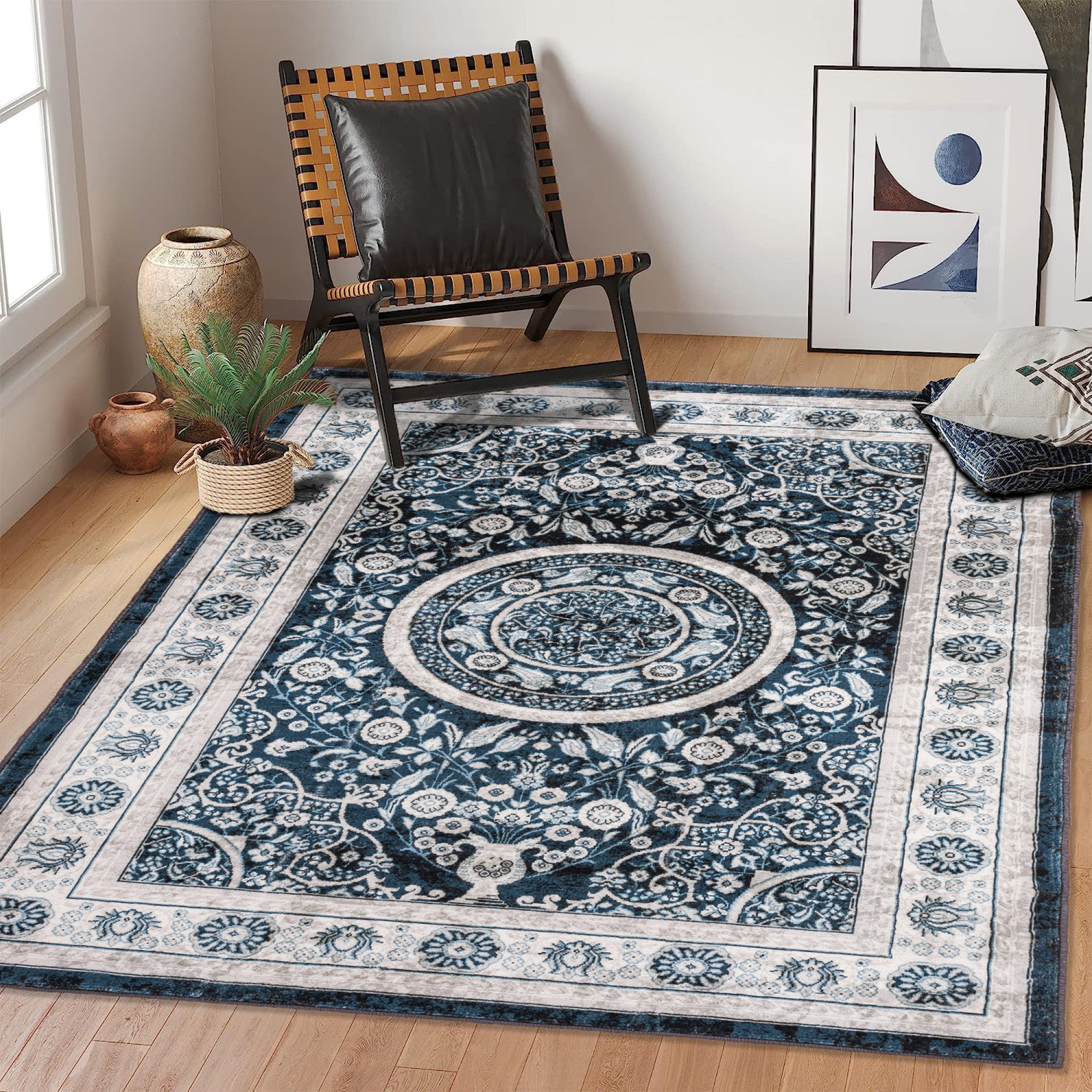 Charlton Home® Rectangle Machine Woven Area Rug | Wayfair