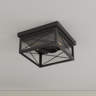 17 Stories Jakyri 2-Light Black Finish Glass Dimmable Flush Mount Light ...