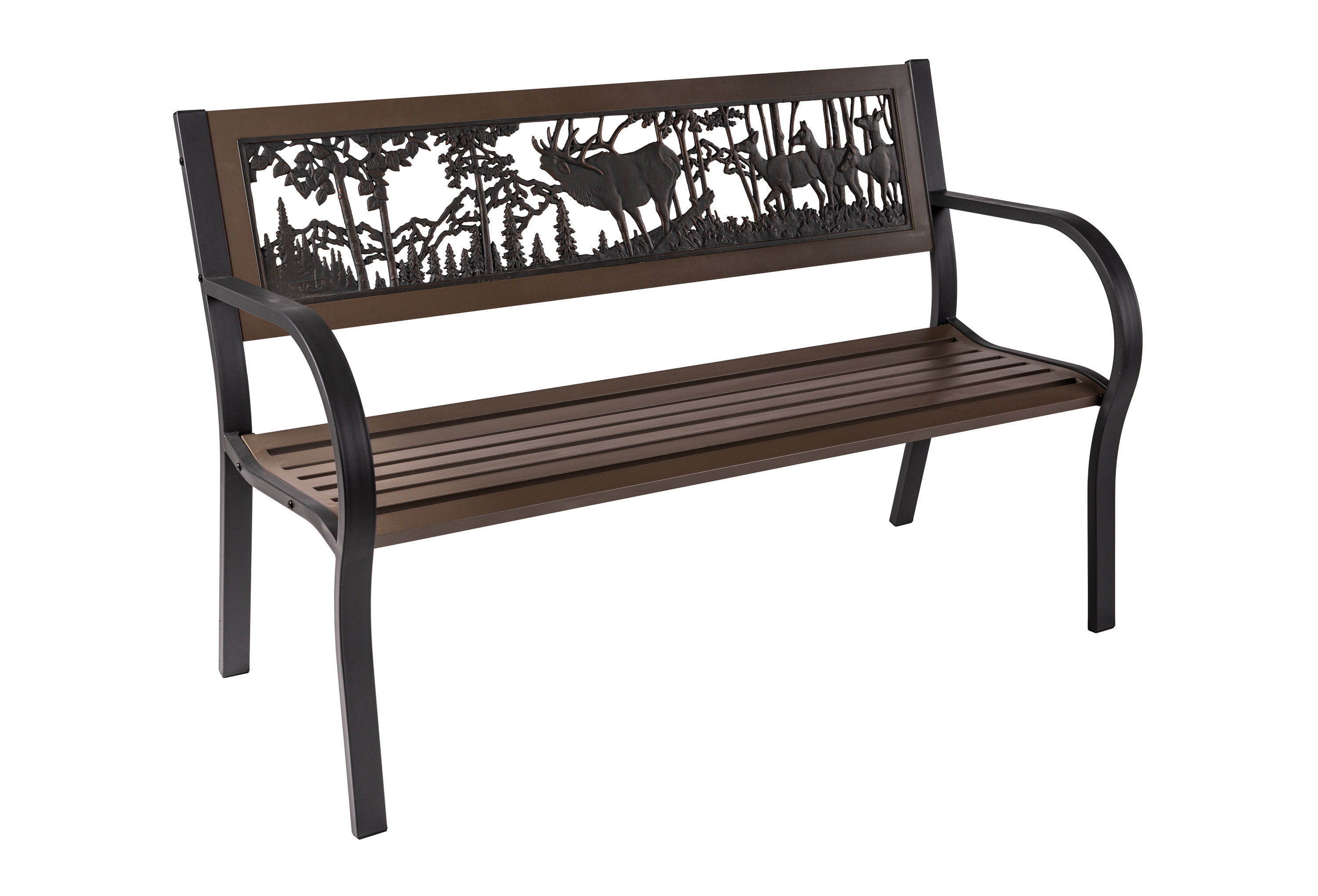 Loon Peak Helland Elk Tube Steel Park Bench & Reviews - Wayfair Canada