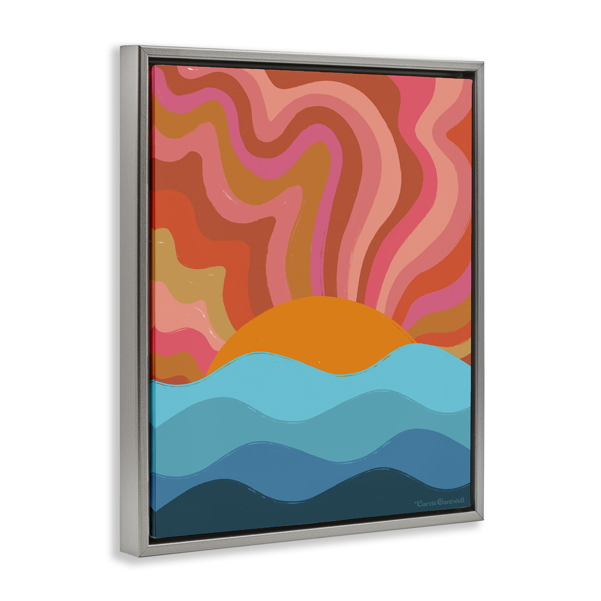 Wrought Studio™ Liquid Sunshine Funky Landscape Floater Canvas Wall Art ...