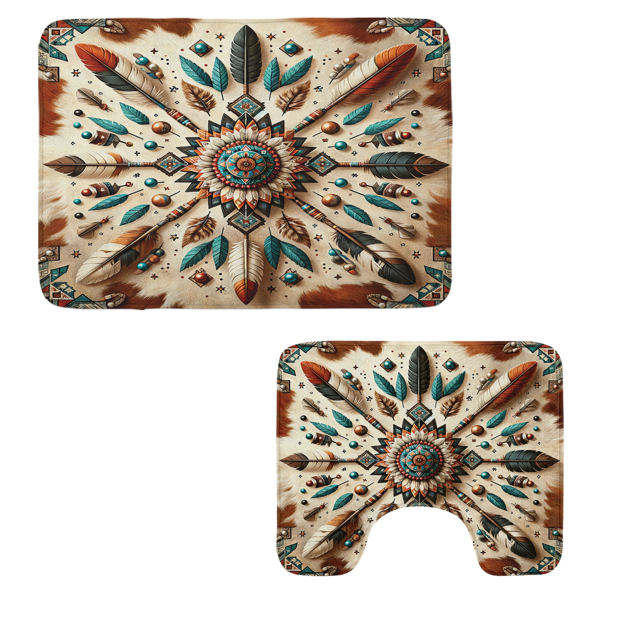 Dakota Fields Rustic Bathroom Rug Set 2 Pieces Rectangle & Contour Mats ...