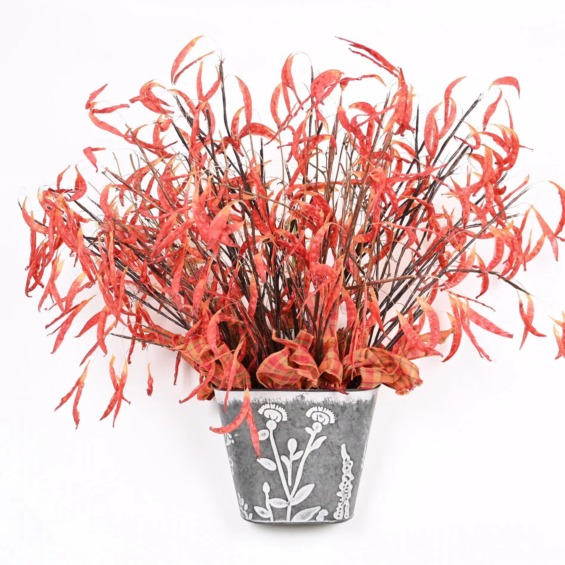 Primrue 24" Farmhouse Fall Autumn Peapod Floral Arrangement For Vase ...