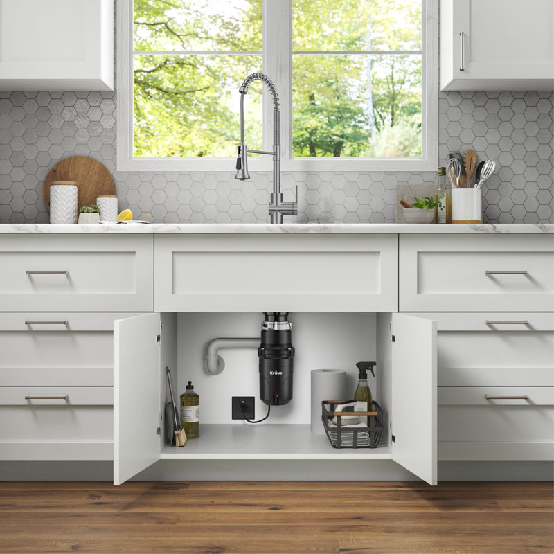 Kraus 1/3 HP WasteGuard High-Speed Ultra-Quiet Motor Garbage Disposal ...