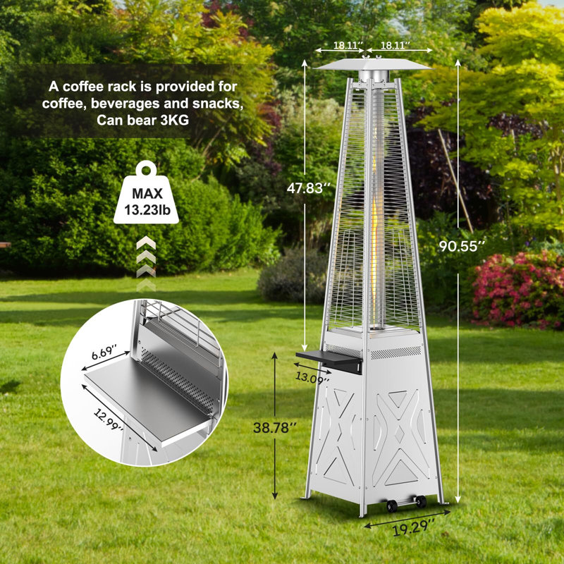 babevy Pyramid Patio Heater, 48,000 BTU Outdoor Patio Heater | Wayfair