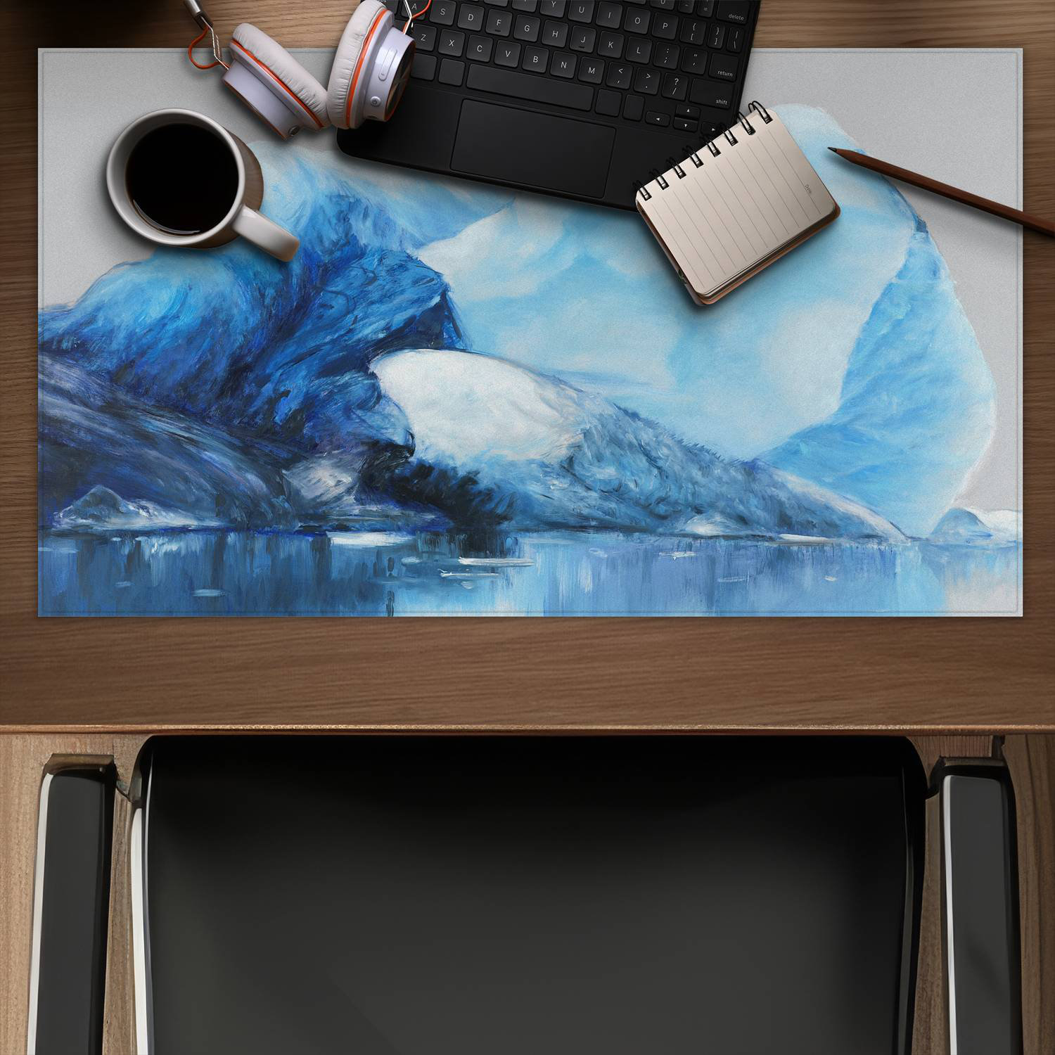 Begin Edition International Inc. Iceland icebergs - 14.00"x24.25" Desk ...