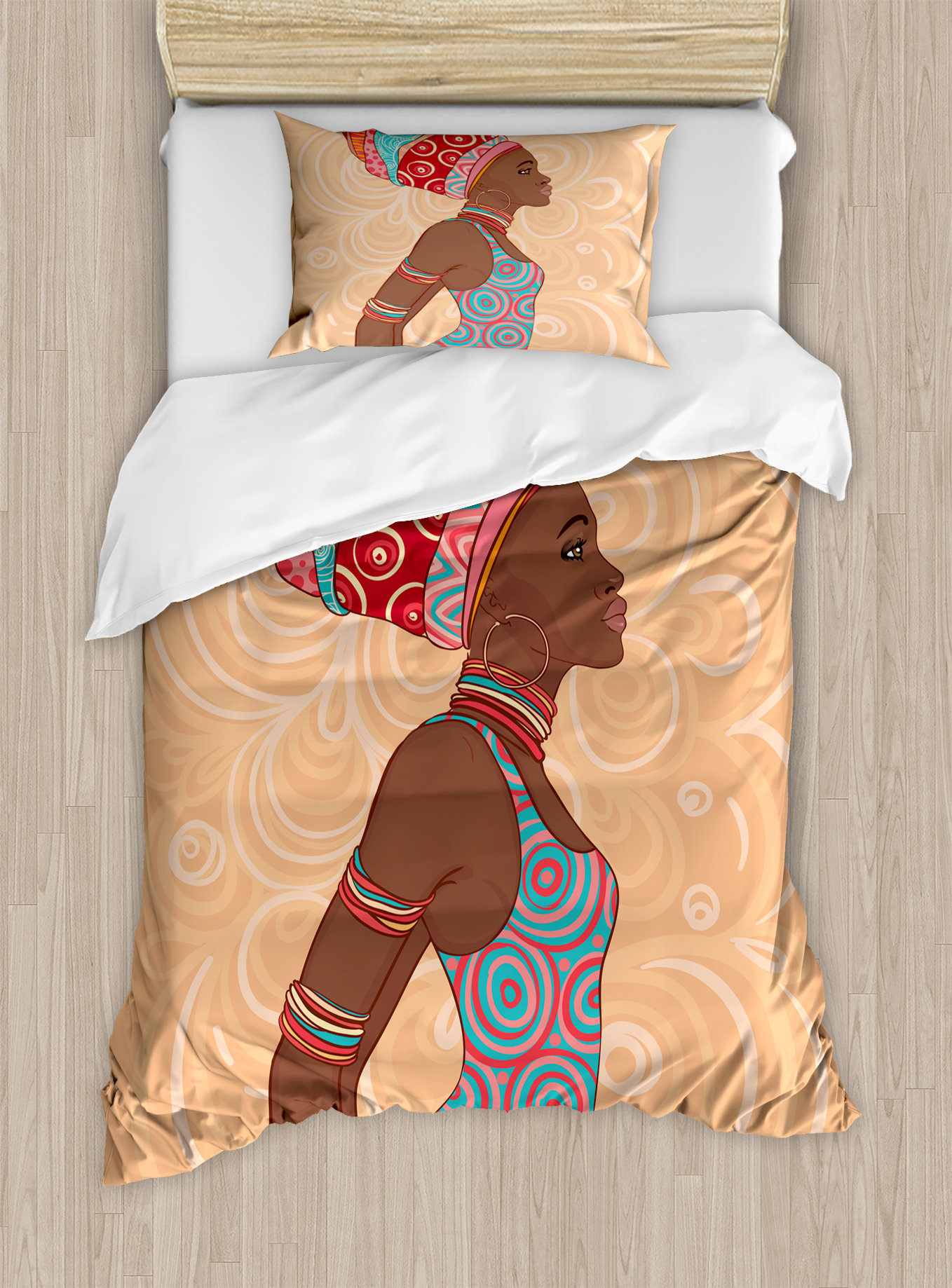 Ambesonne Afro Ethnic Tribal Woman in Native Clothes Savannah Trends Bohemian Culture Art Image ...