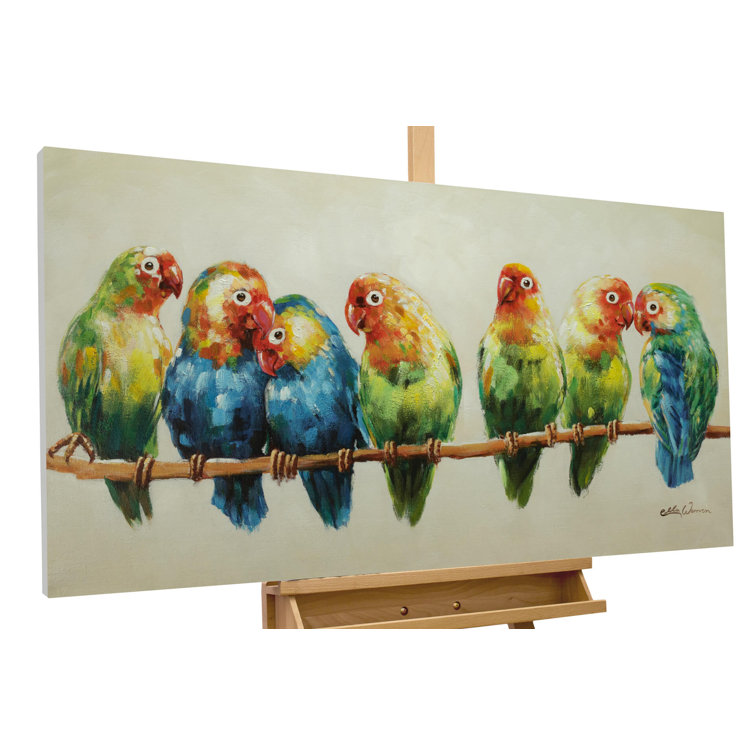 Bay Isle Home Flock Together Hand -Painted Acrylic Painting | Wayfair.co.uk