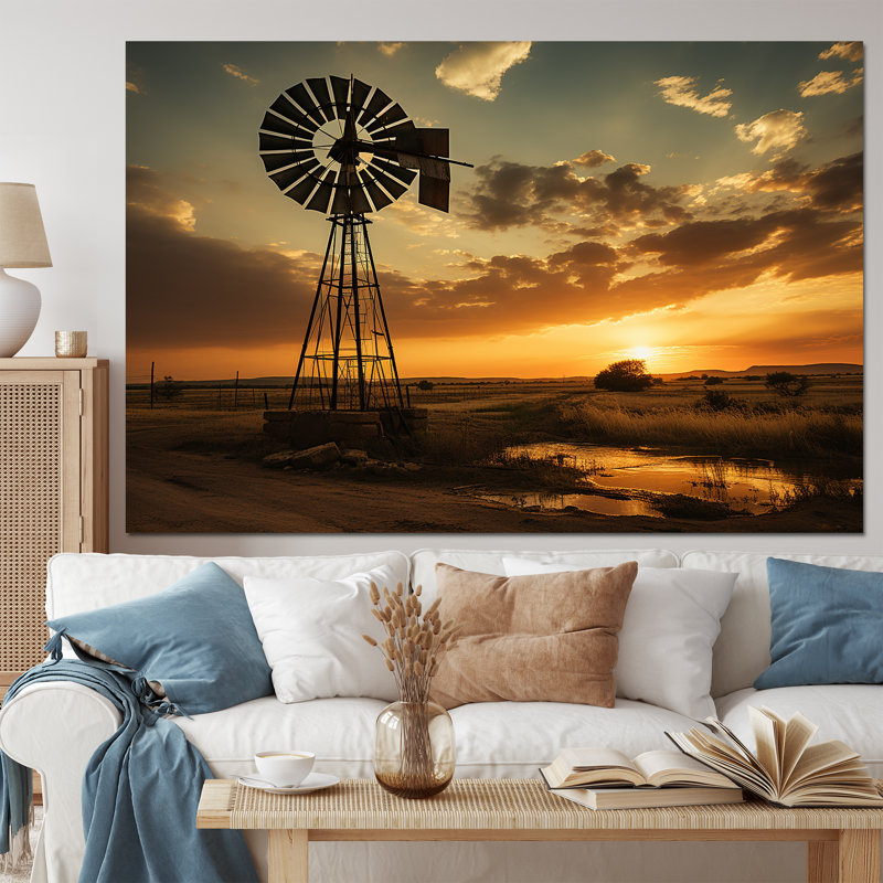 Dovecove Texas Rustic Windmills - Landscapes Wall Art Prints | Wayfair
