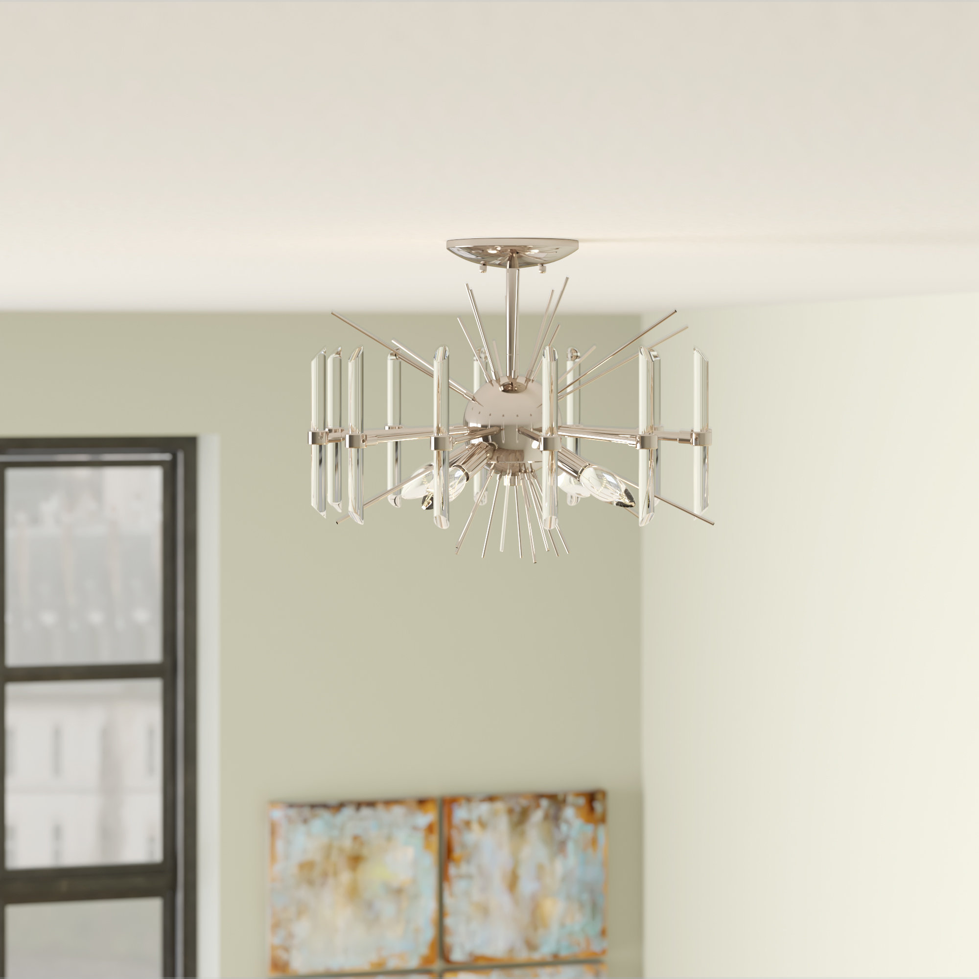 Ivy Bronx Irton 4 - Light 16" Unique/Statement Geometric Semi Flush ...