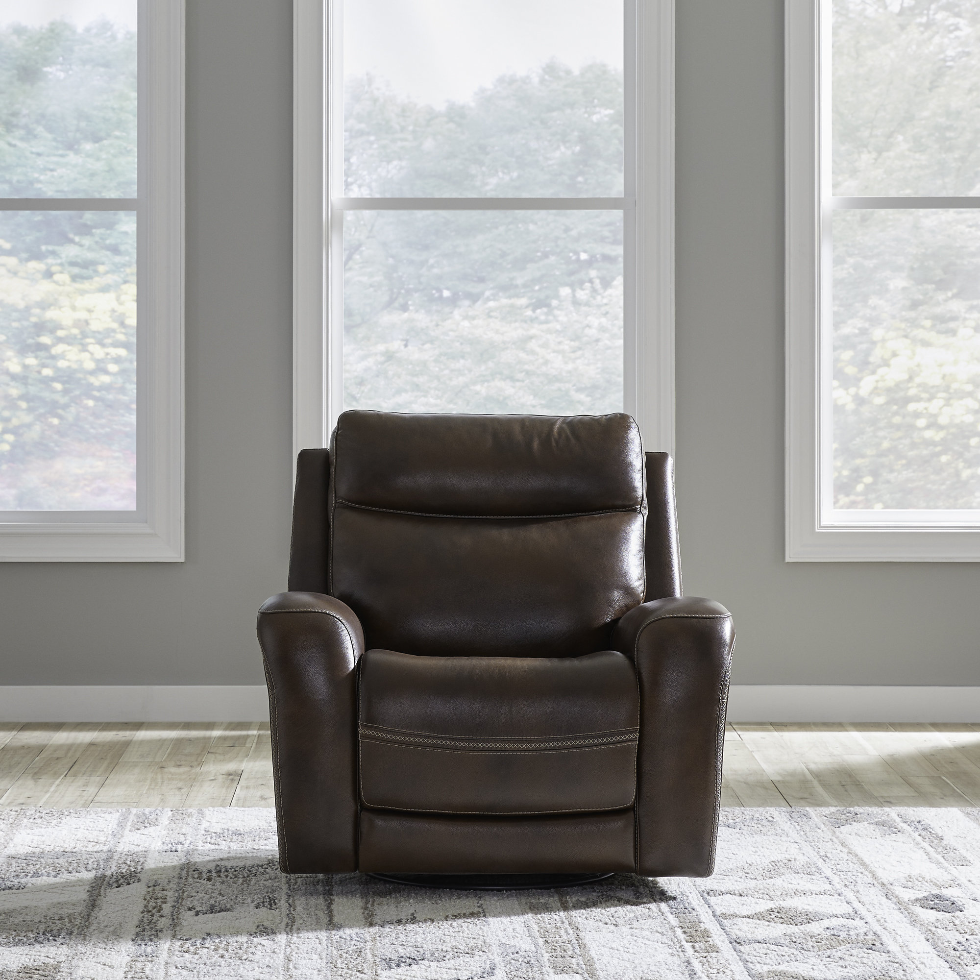 Wade Logan Britaney Swivel Glide Leather Power Recliner - Wayfair Canada