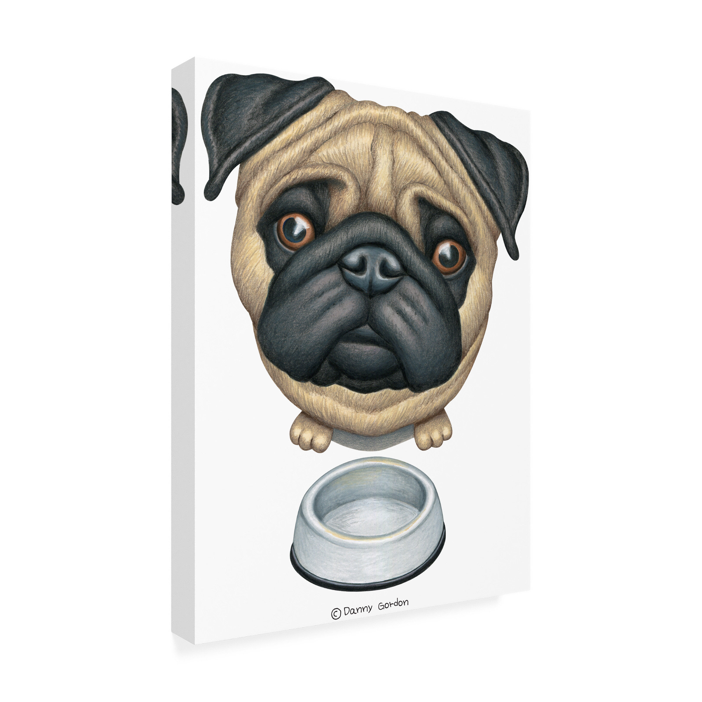 Trinx Danny Gordon Art 'Pug And Bowl Upper Perspective' Canvas Art ...
