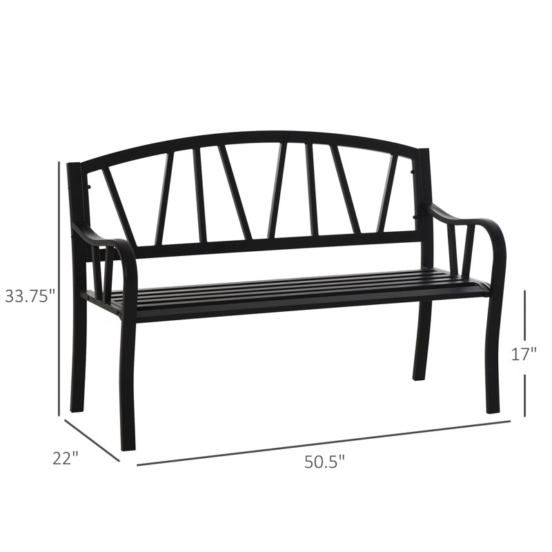 Red Barrel Studio® Jaciyah Metal Outdoor Bench & Reviews | Wayfair
