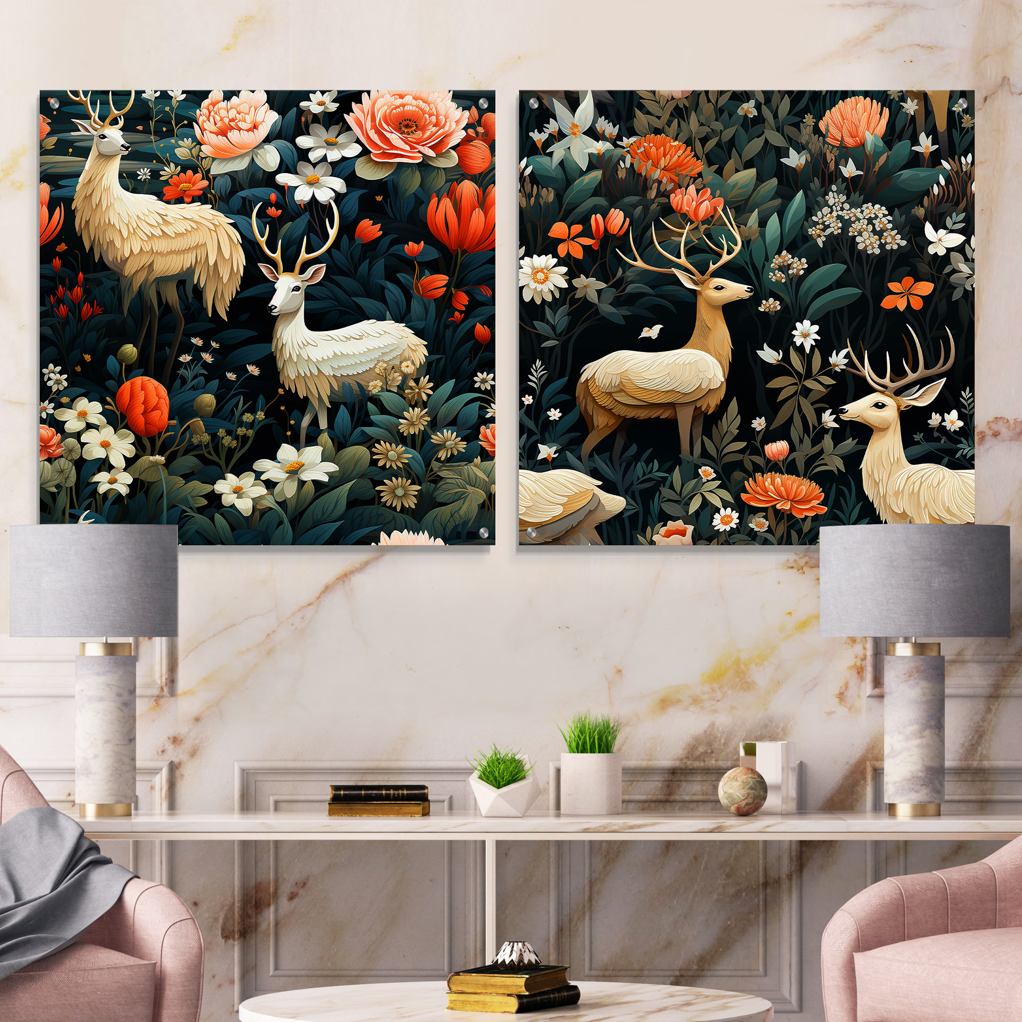 Millwood Pines Wildlife Forest Deer Animal Pattern - Animals Acrylic ...