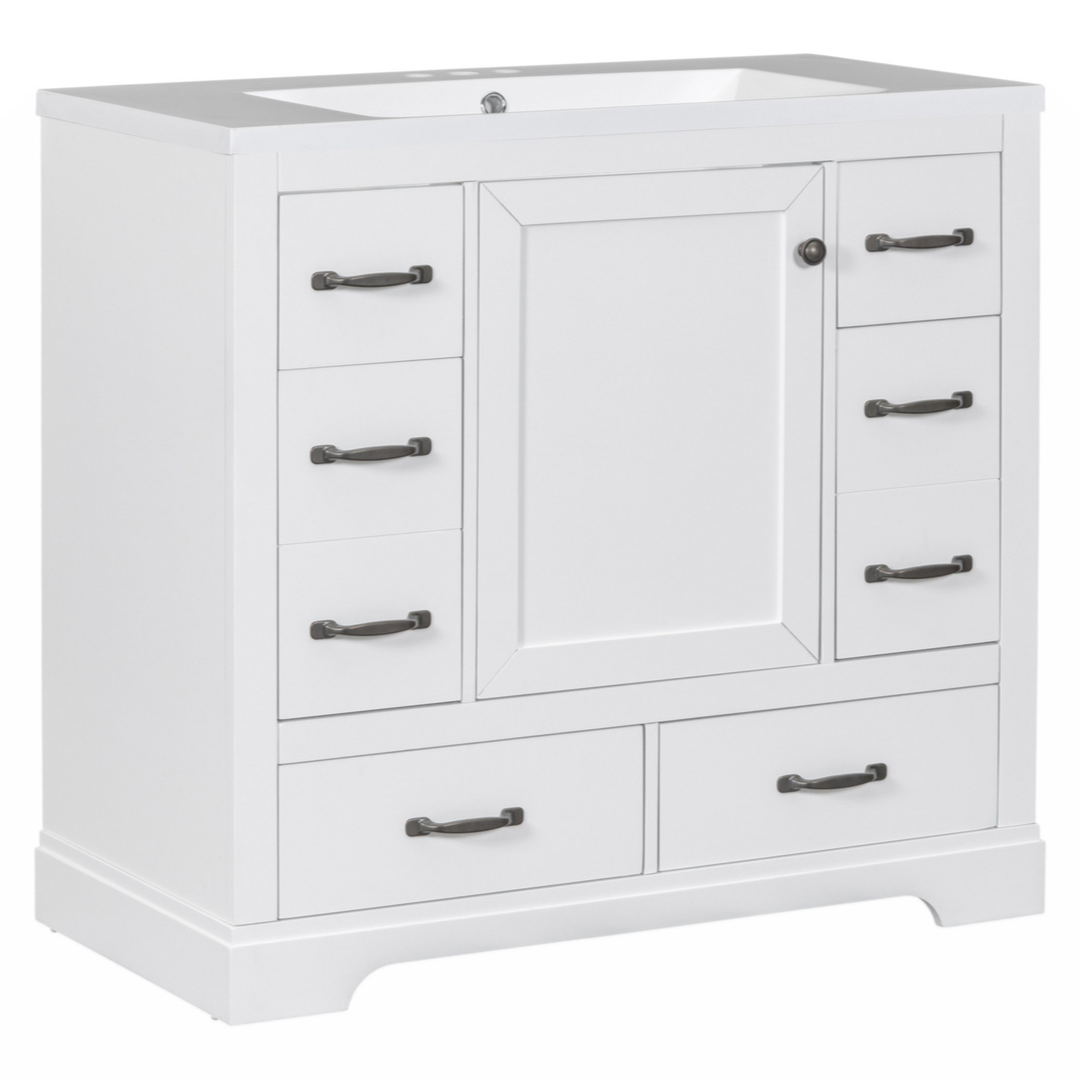 Winston Porter Orminda 36 Single Bathroom Vanity with Solid Wood+MDF ...