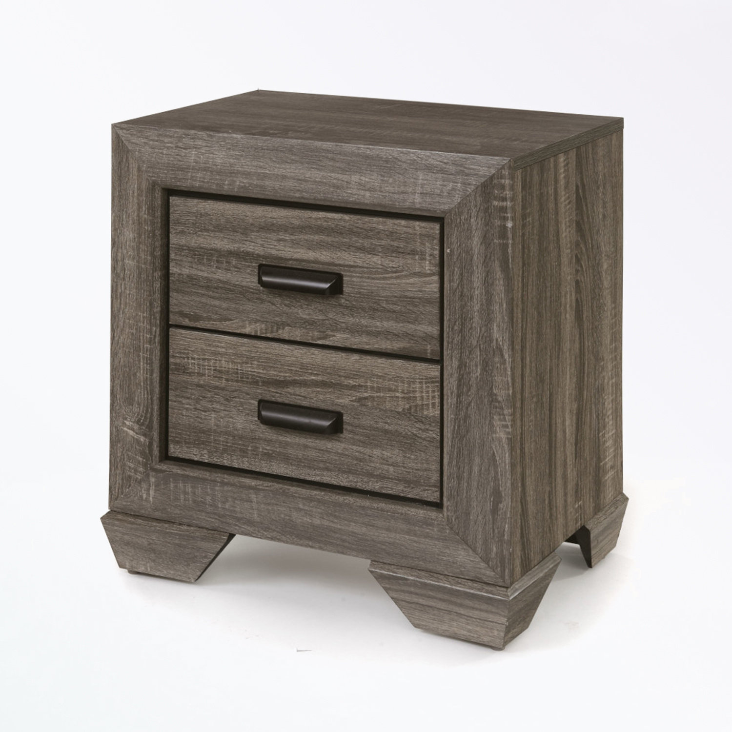 Red Barrel Studio® rectangle wooden frame Nightstand with two drawers ...