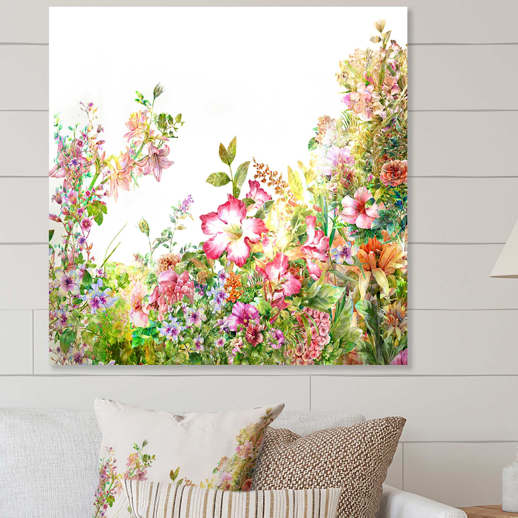 Winston Porter Modern Red And Green Summer Garden - Picture Frame Print ...