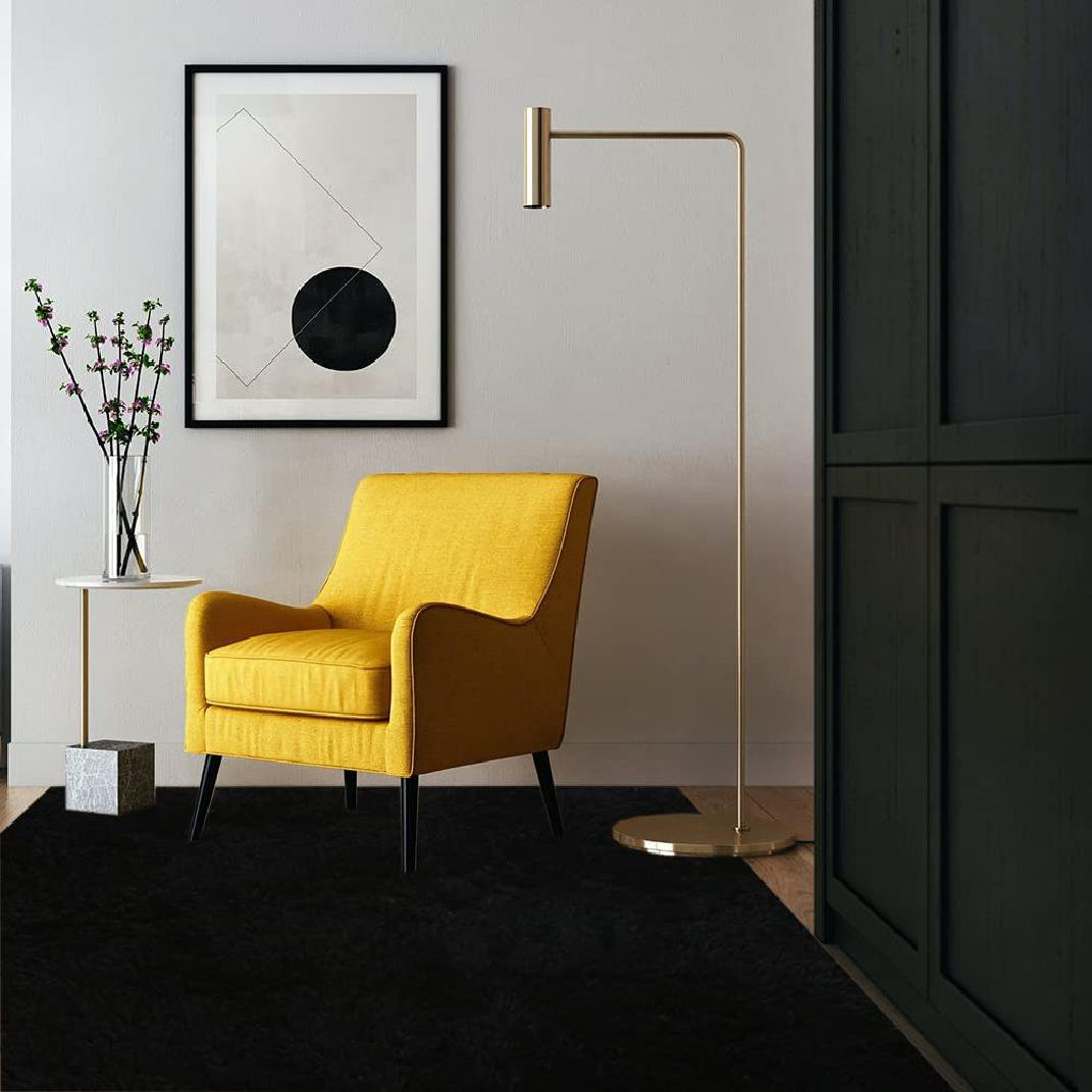 Everly Quinn Solid Color Machine Woven Microfiber Area Rug in Black ...