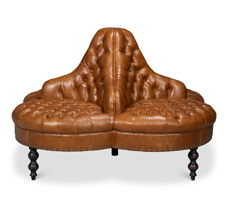 Sarreid Ltd 57'' Leather Sofa | Wayfair